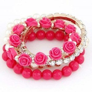 Jewelry | Beautiful Multi Strand Bling Rose Bracelet | Poshmark